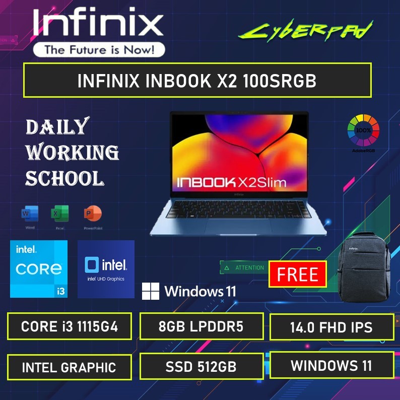 Jual INFINIX INBOOK X2 INTEL I3 1115G4 RAM 8GB 512GB SSD 14" FHD IPS ...