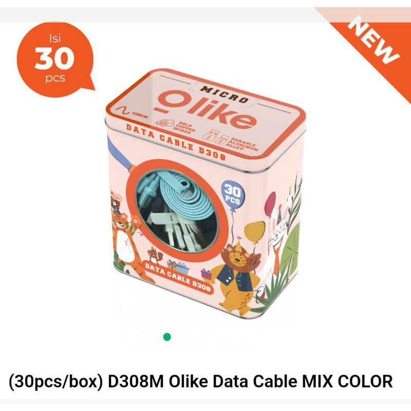 Jual ( 1 PCS ) Kabel Data OLIKE D308M MICRO D308C TYPE-C Colorful 100cm ...