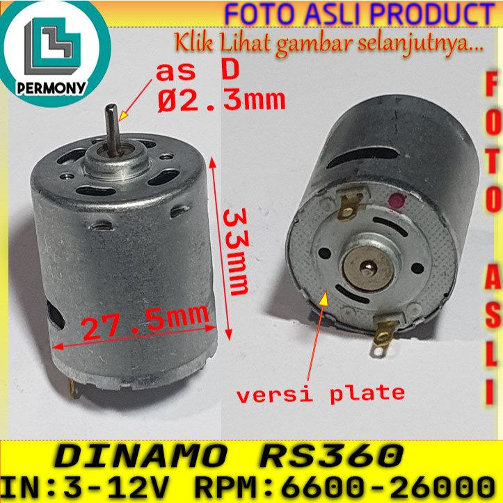 Jual RS360 RS365 Dinamo DC 3-12V Motor dynamo 360 365 high rpm torque R360 R365 | Shopee Indonesia