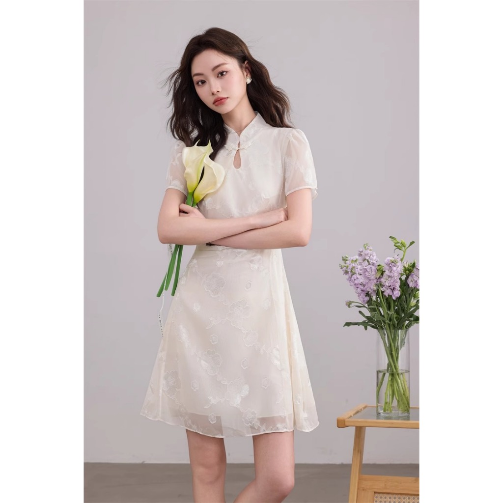 Jual Gaun Pendek Chinese Tradisional Wanita Mini Dress CNY Bahan ...