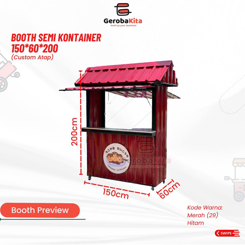 Jual Booth Semi Container 150x60x200 Custom Atap | Shopee Indonesia