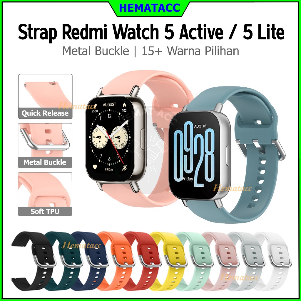 Jual Strap Redmi Watch 5 Active / 5 Lite Polos Metal Buckle Loop Tali ...