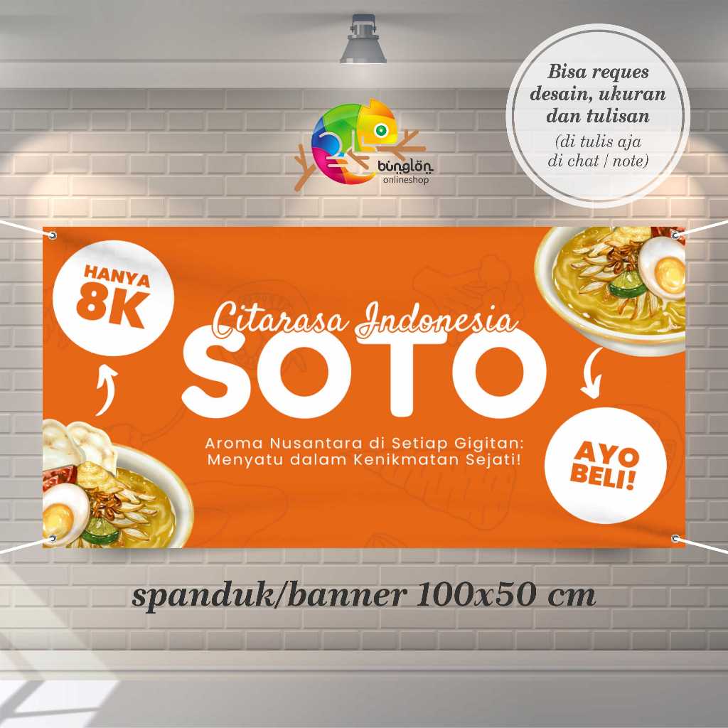 Jual Cetak Spanduk Banner Soto | Shopee Indonesia