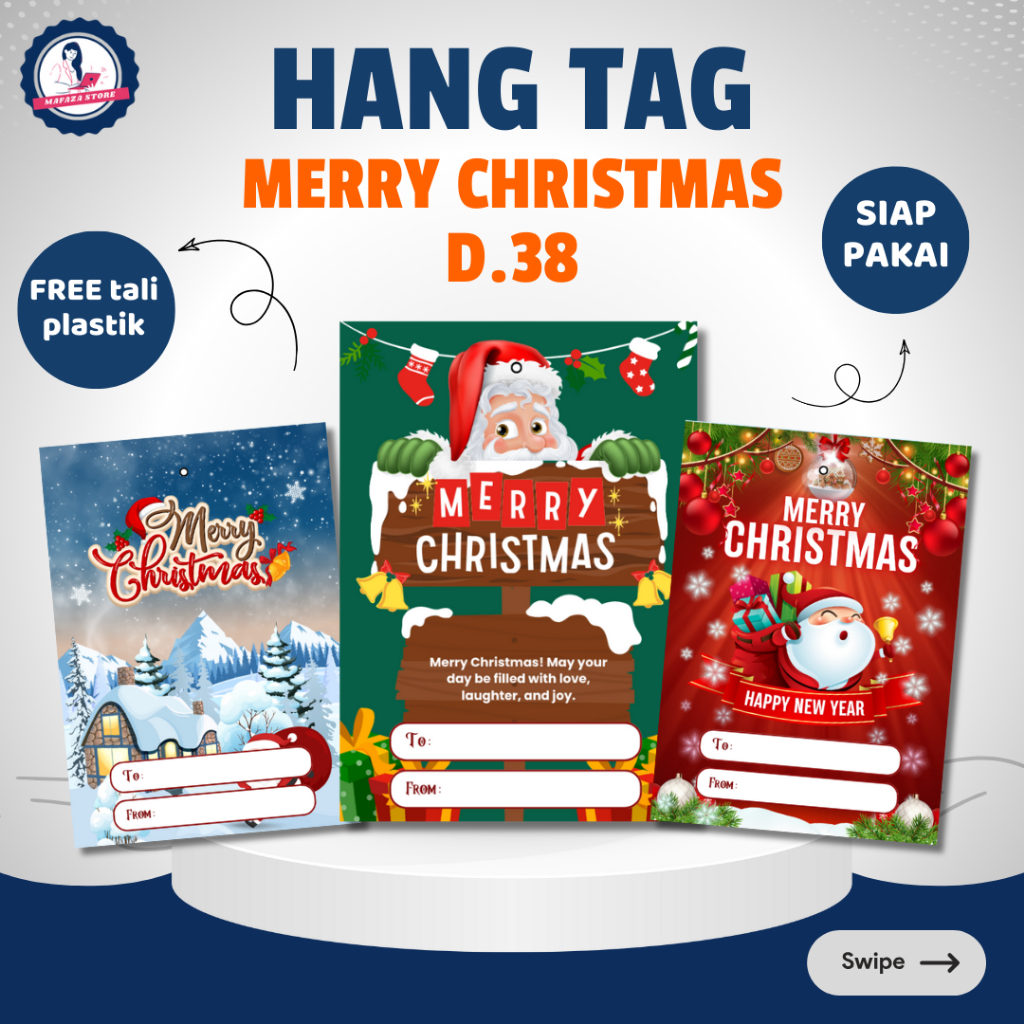 Jual Hang tag Natal merry christmas / bingkisan natal souvenir natal ...