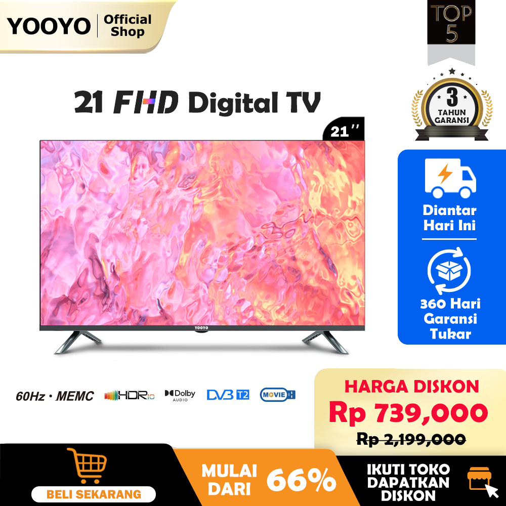 Jual YOOYO TV Digital 21 inch - TV LED FHD 2K - HDR10 - Dolby AUDIO ...