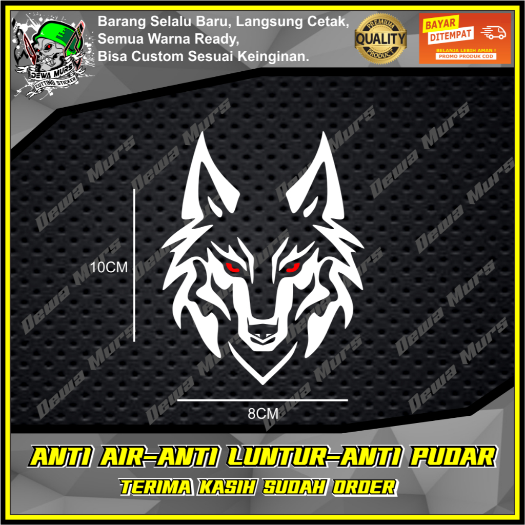 Jual Cutting Sticker LOGO HEAD WOLF Sticker Cocok Buat Motor Dan Mobil ...