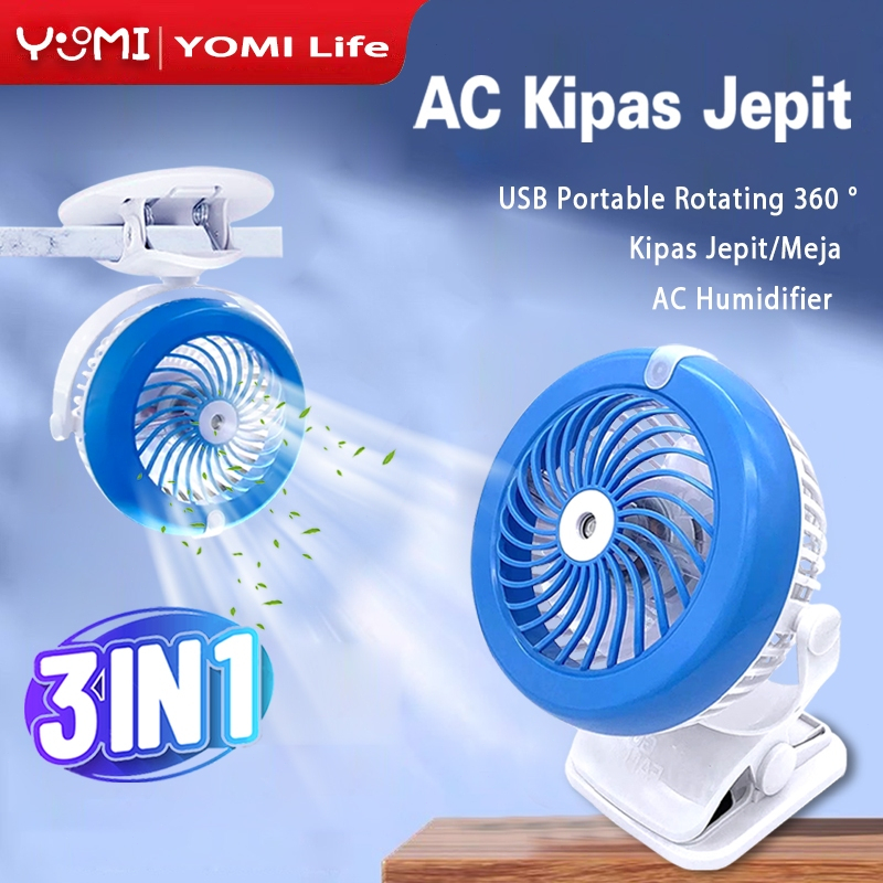 Jual Kipas AC Mini Jepit/Meja/duduk Portable Rotating Air Coller ...