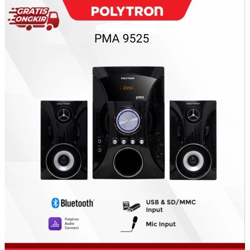 Jual SPEAKER POLYTRON BLUETOOTH MULTIMEDIA PMA 9525/B GARANSI RESMI ...