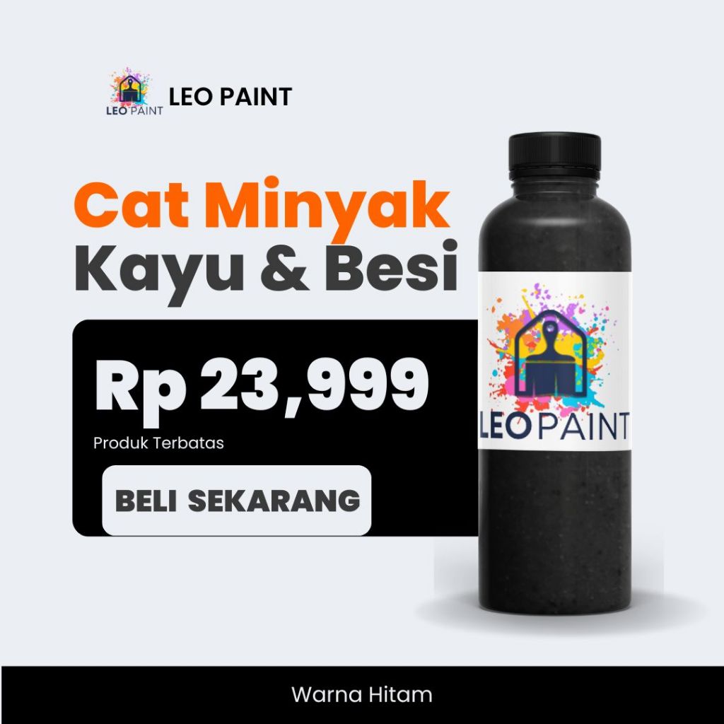 Jual Cat Besi Cat Kayu Cat Tembok Warna Hitam Langsung Pakai | Shopee ...
