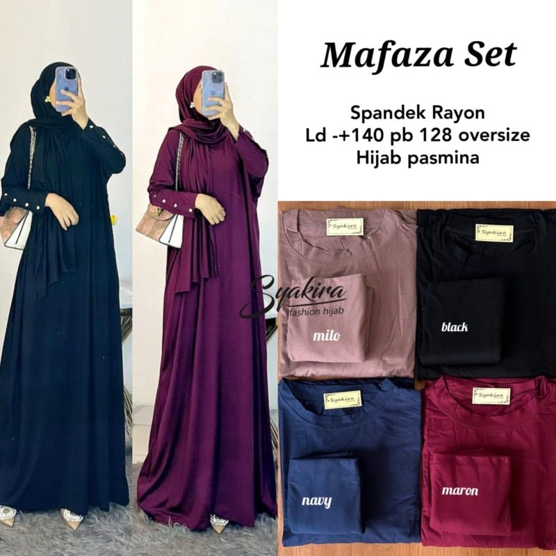Jual Mafaza Gamis Wanita Free Hijab ORI by Syakira | Shopee Indonesia
