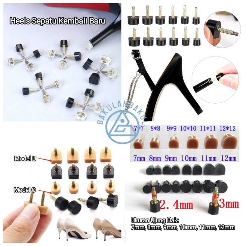 Jual Sepasang Heel Tip Pengganti Replacement Ujung Hak Sepatu Wanita ...