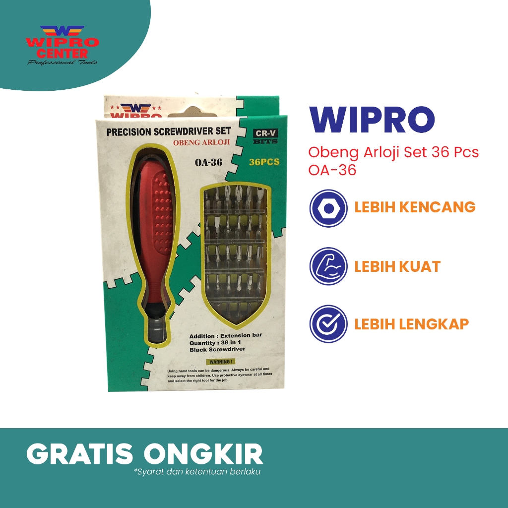 Jual WIPRO OA-36 Obeng Arloji Set 36 Pcs Obeng Jam HP Electronik ...