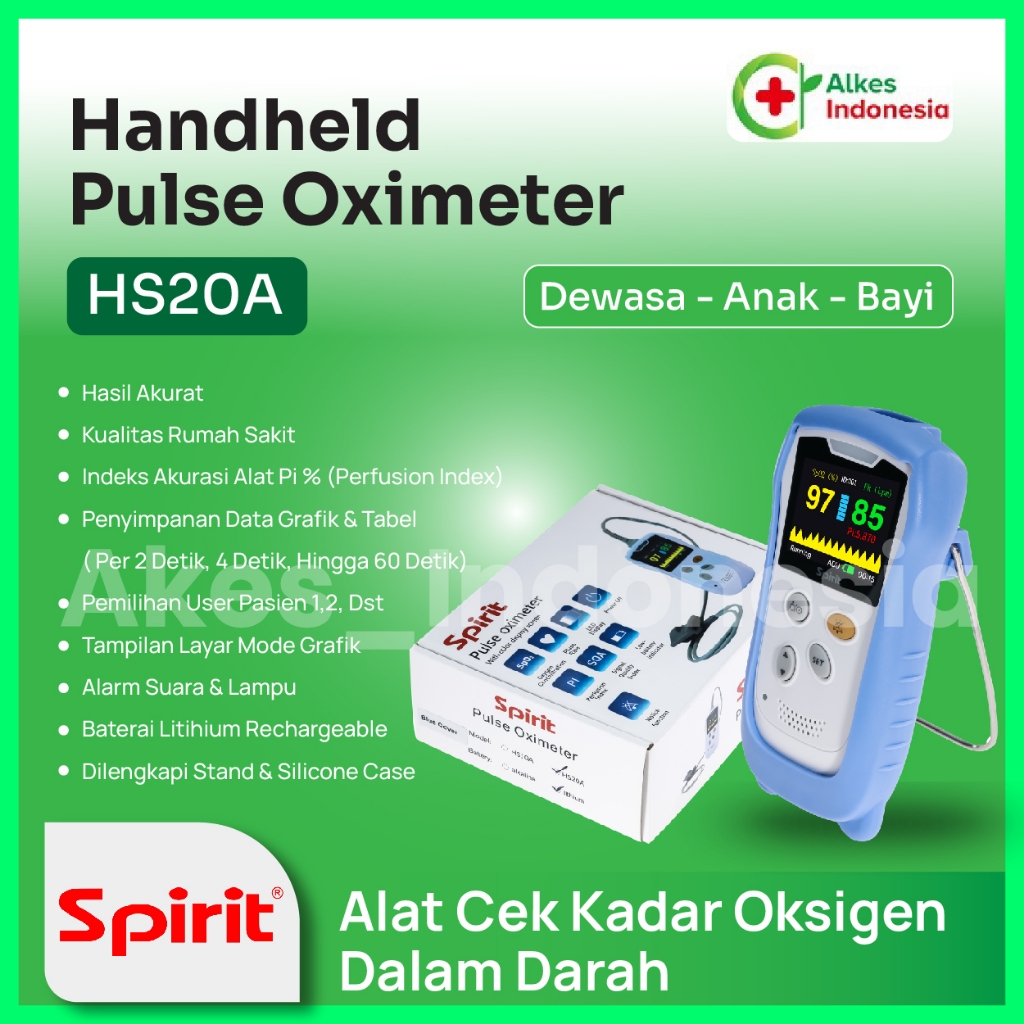 Jual Handheld Pulse Oxymeter SPIRIT HS20A l Alat Ukur Saturasi dan Detak Jantung | Shopee Indonesia