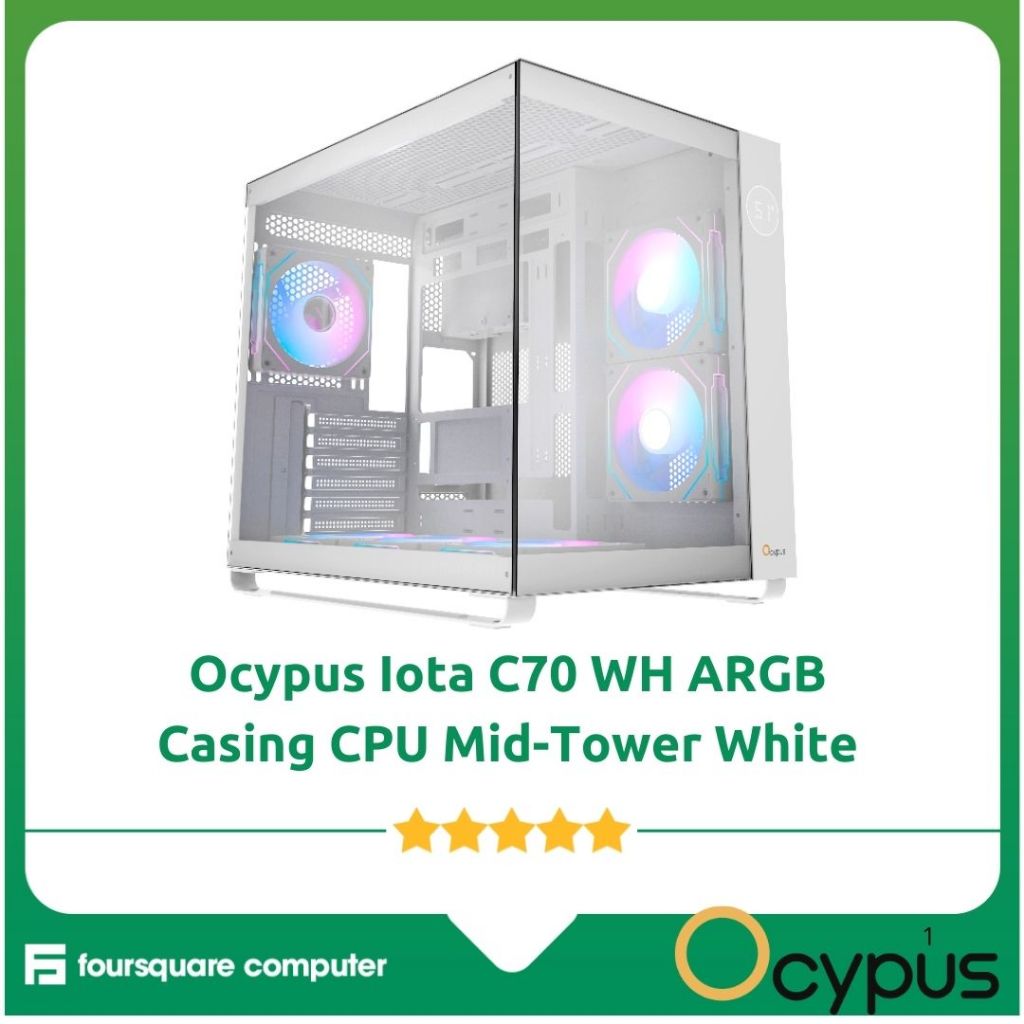 Jual Ocypus Iota C70 WH ARGB Casing Komputer ATX 6x Fan ARGB White | CPU Case Putih | Shopee ...