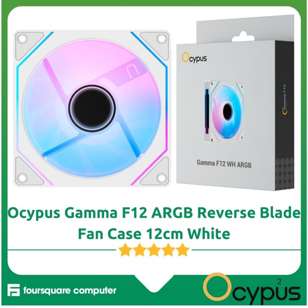 Jual Ocypus Gamma F12 WH ARGB REVERSE BLADE Fan Case Single White Putih 12Cm | Shopee Indonesia