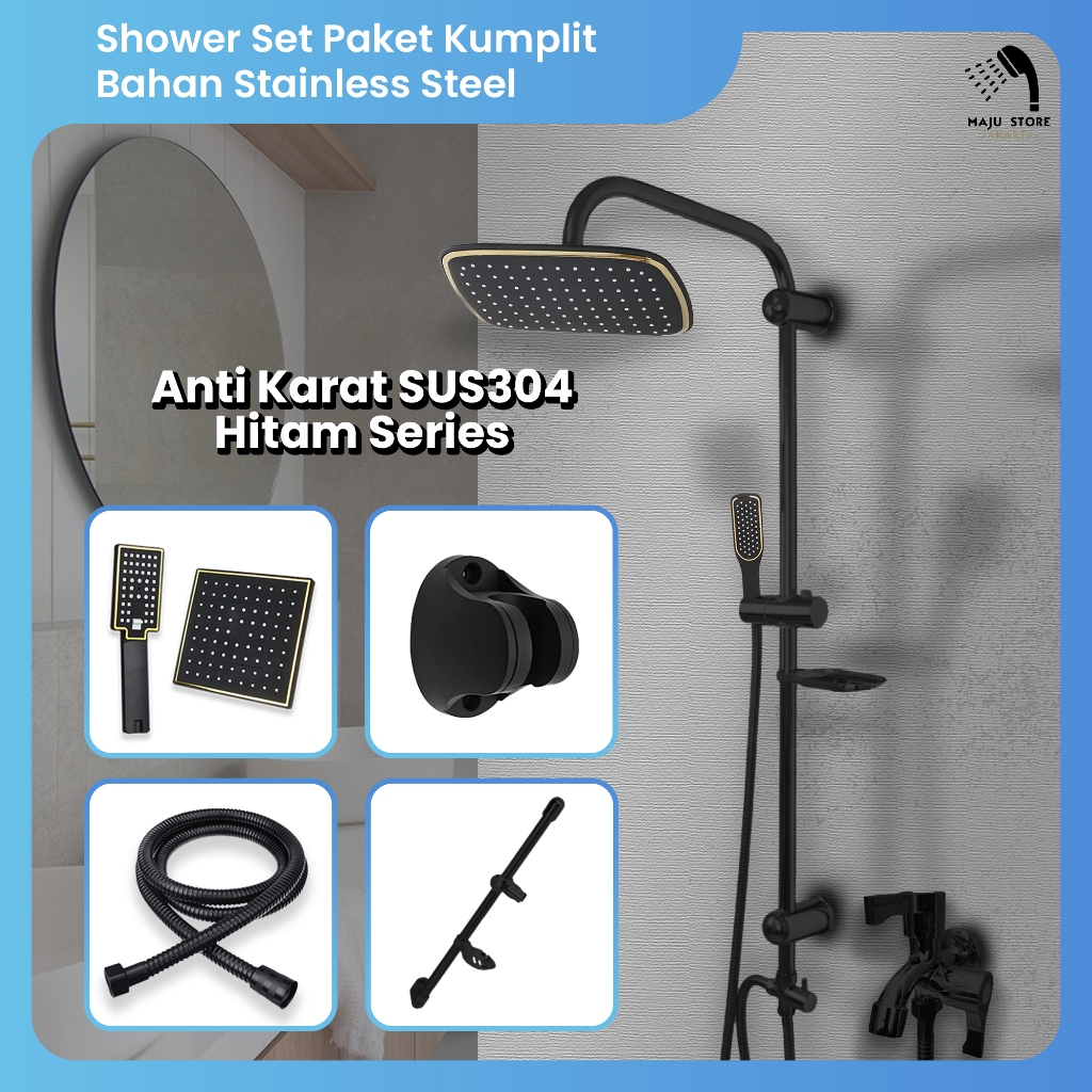 Jual Shower set kamar mandi Hand shower paket kumplit bahan stainless ...