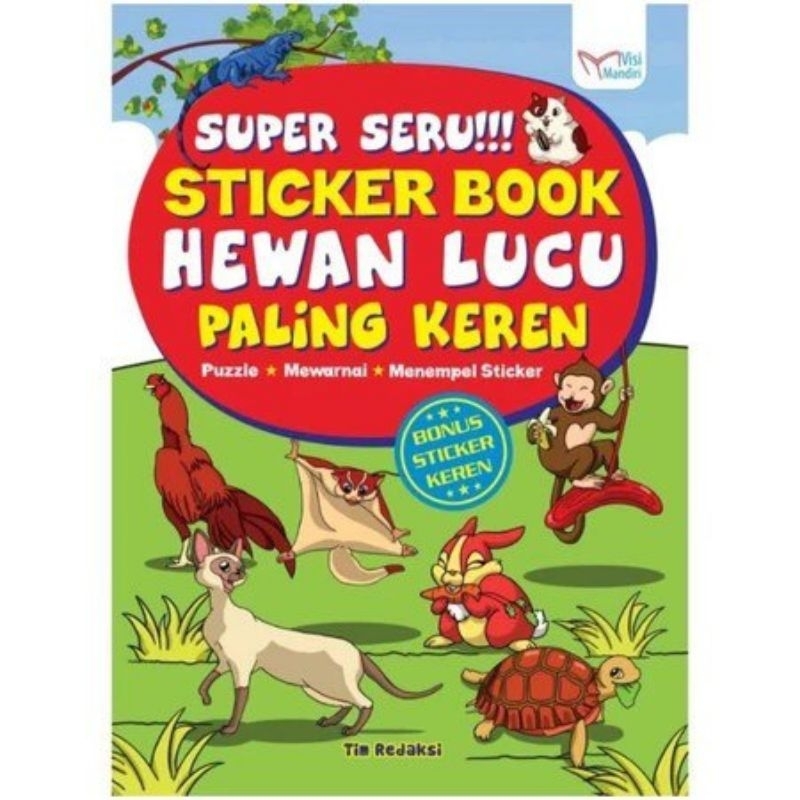 Jual Super Seru!!! Sticker Book: Hewan Lucu Paling Keren - Puzzle ...