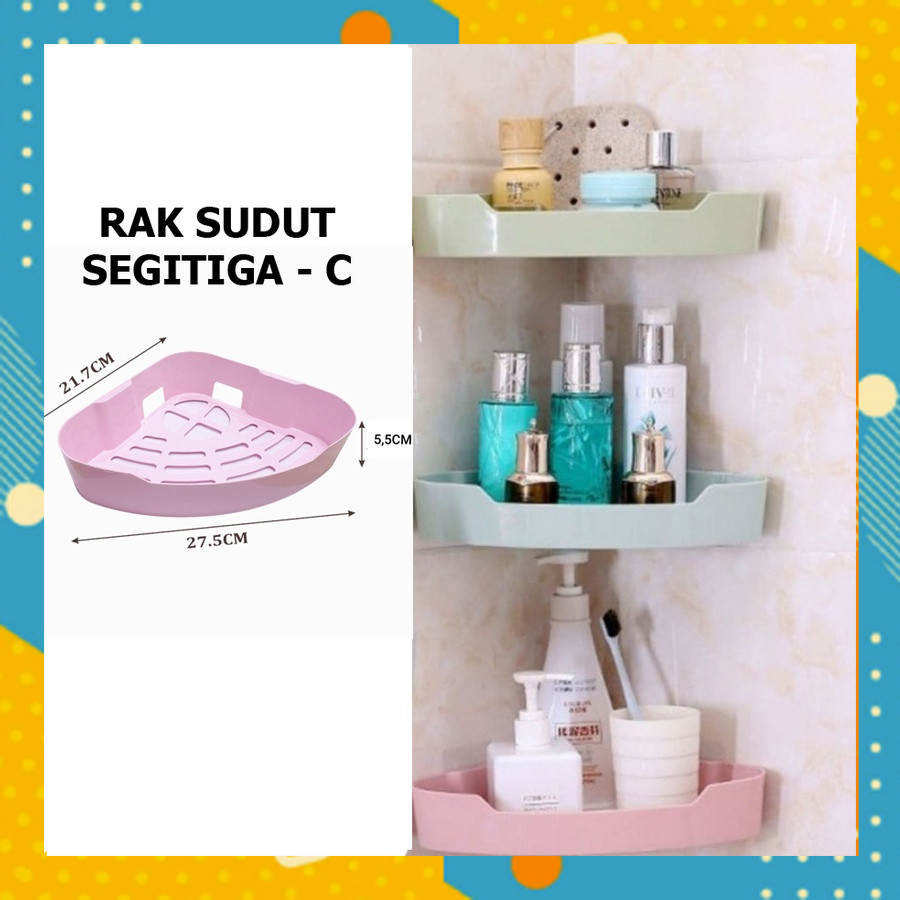 Jual Rak Sudut Kamar Mandi LEBAR WC Rak Pojok Tempel Toilet Sabun Mandi ...