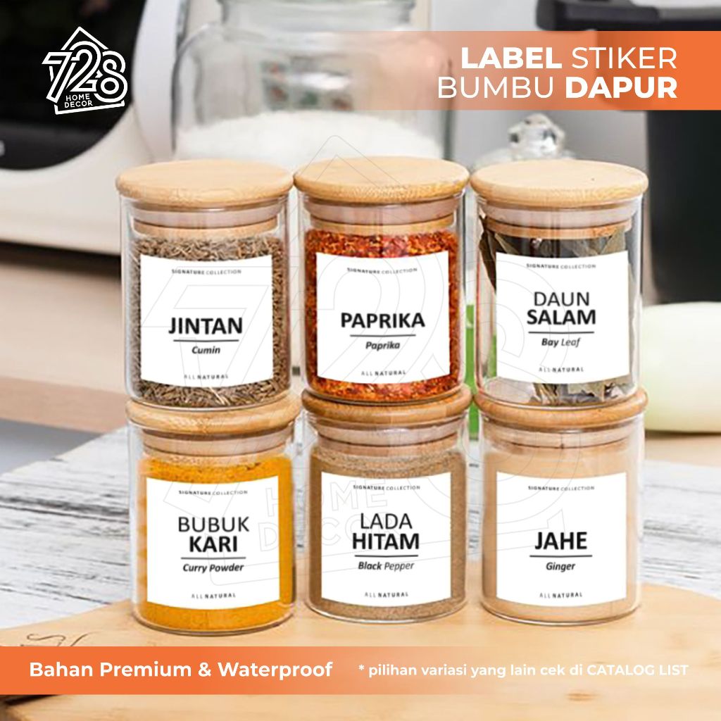 Jual (ISI 10 - 35 pcs) Label Stiker Bumbu Dapur Best Seller, Anti Air ...