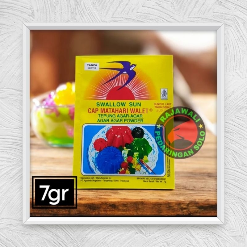 Jual TEPUNG AGAR AGAR SWALLOW SUN CAP MATAHARI WALET 1 SACHET 7GR ...