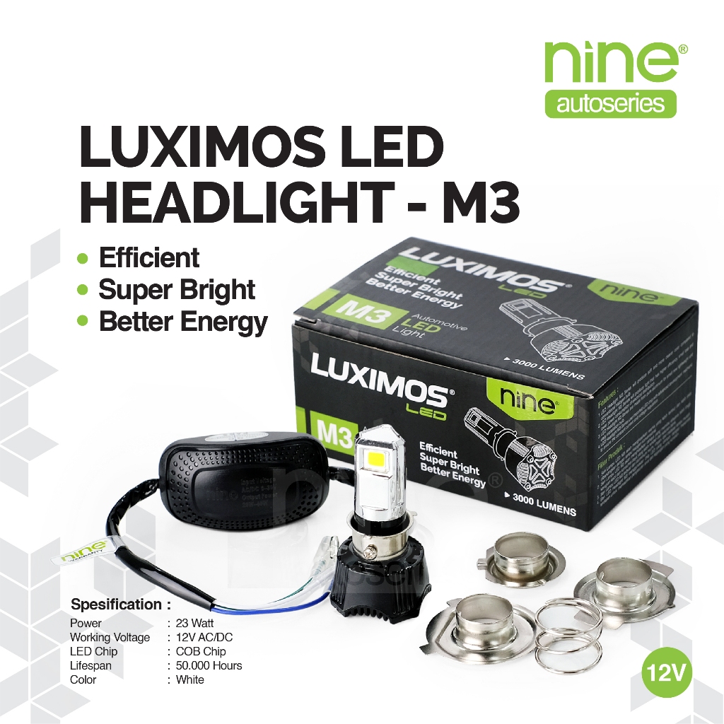 Jual LUXIMOS Lampu Utama 3 Sisi 23W H6 H4 Motor Bebek Super Terang Mio ...