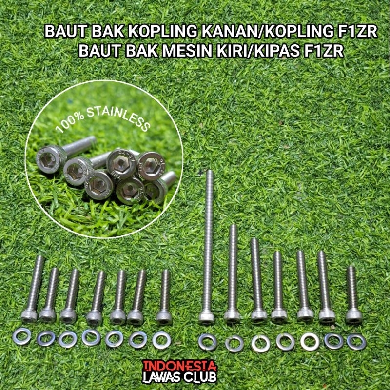 Jual BAUT BAK MESIN F1ZR KIRI KANAN BAK KOPLING KIPAS STAINLESS THE ORIGINAL | Shopee Indonesia