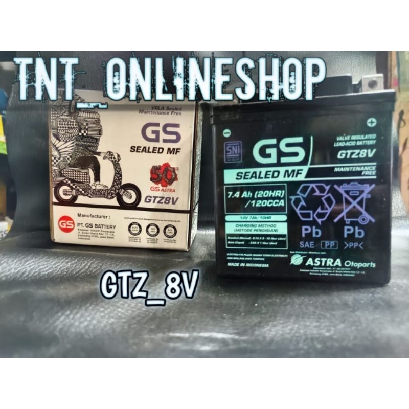 Jual AKI GTZ8V GS ASTRA XMAX R25 CBR 250 KLX 250 MT25 VESPA SPRINT | Shopee Indonesia
