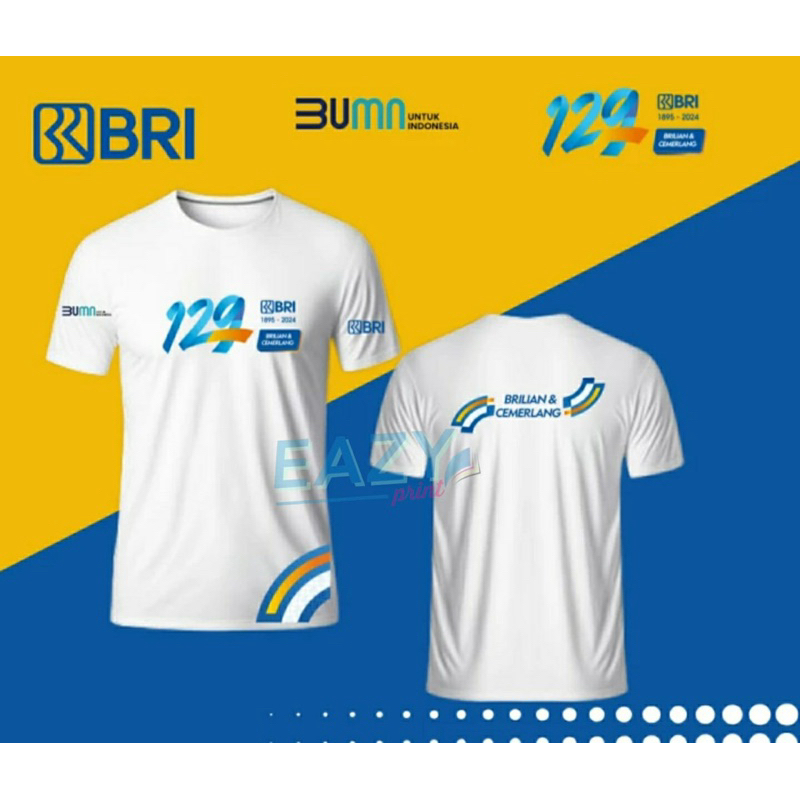 Jual TSHIRT BAJU STAFF BRI HUT KE-129 KAOS SERAGAM KARYAWAN ANNIVERSARY ...