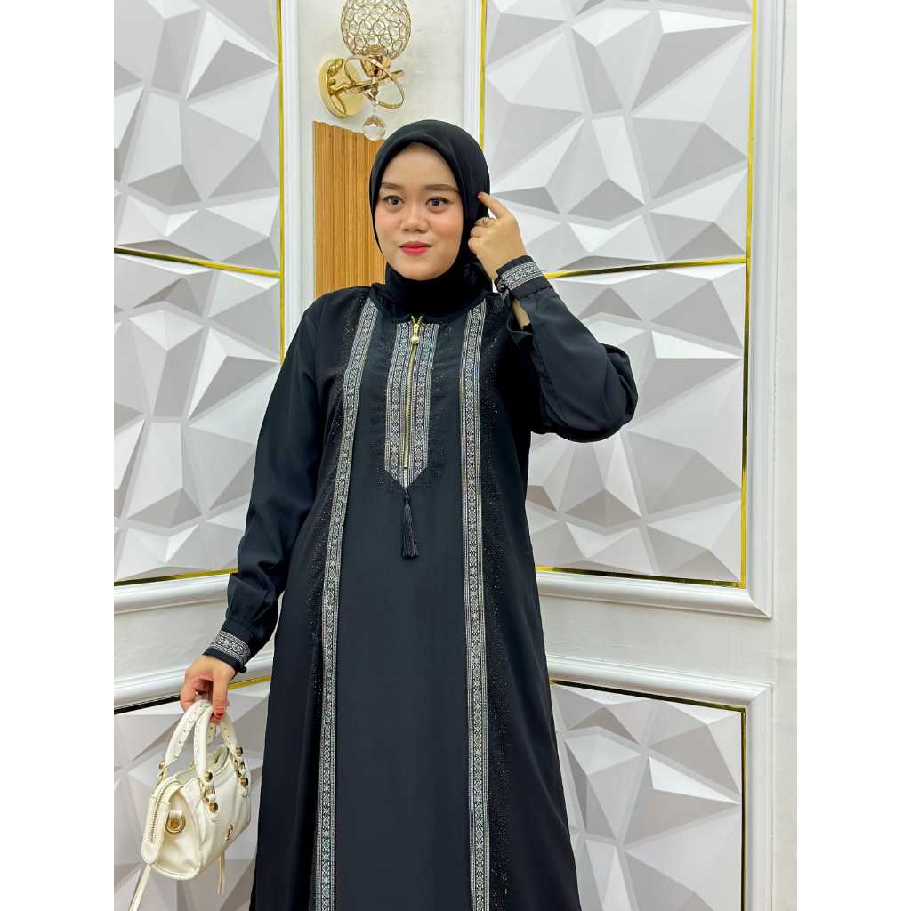 Jual GAMIS ABAYA TURKI WOLFIS MIX CERUTY DRESS ABAYA BUSUI FRIENDLY ...