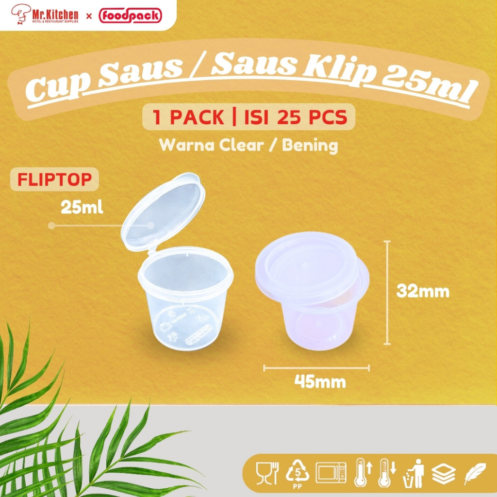 Jual [ISI 25pcs] Cup Saus 25ml Thinwall Anti Bocor - Klip Sambal ...