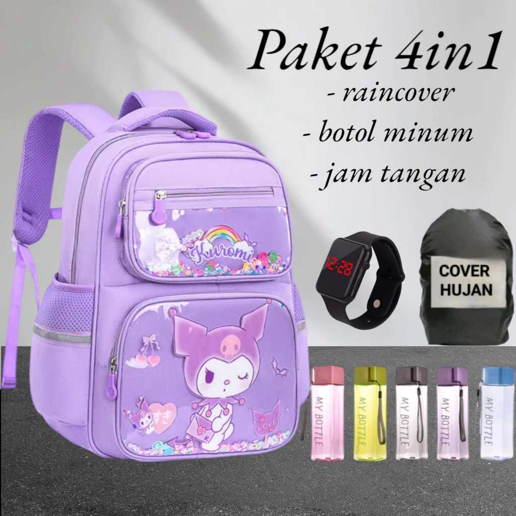 Jual Tas Ransel Anak Sekolah Perempuan SD SMP Motif KUROMI Tas Ransel Backpack Pria Wanita ...