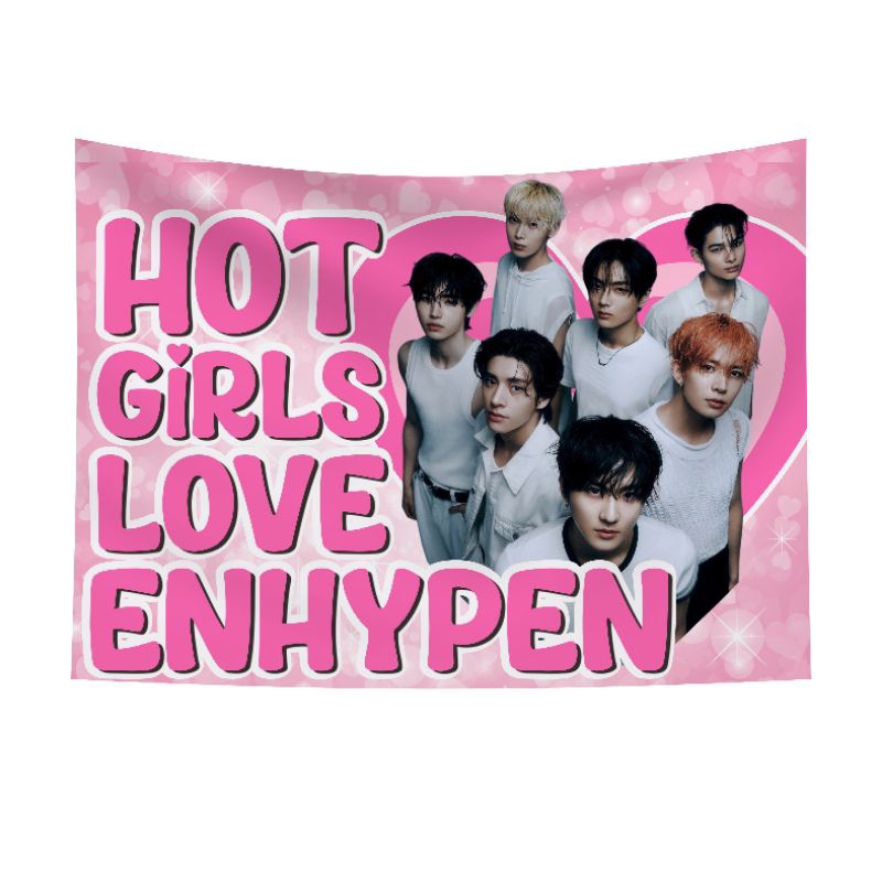 Jual Enhypen Members Hot Girls Flag Tapestry, Enhypen Concert Banner ...