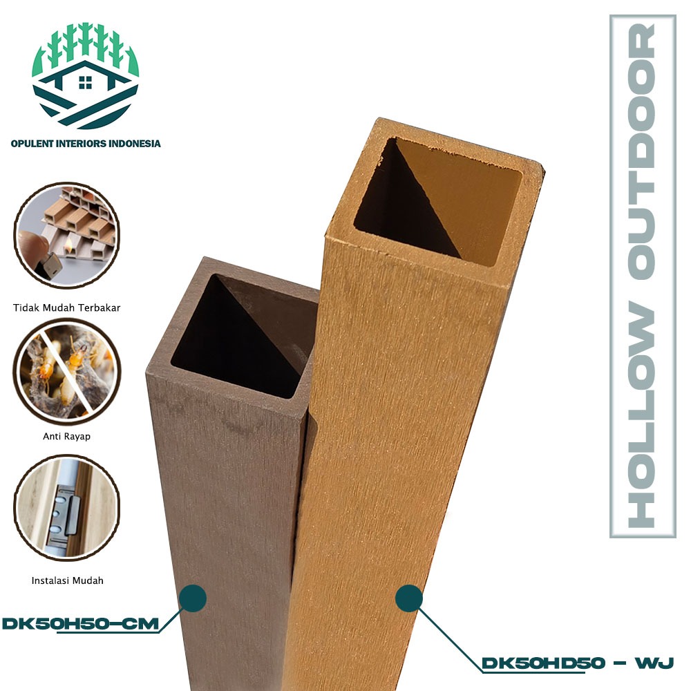 Jual WPC Grade A+ Kisi Kisi Pembatas 2,9 m Tiang Sekat Ruangan Hollow ...