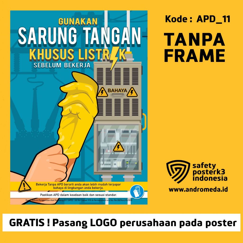 Jual Safety Poster : Sarung Tangan APD Listrik Terjepit_60x80 cm ...