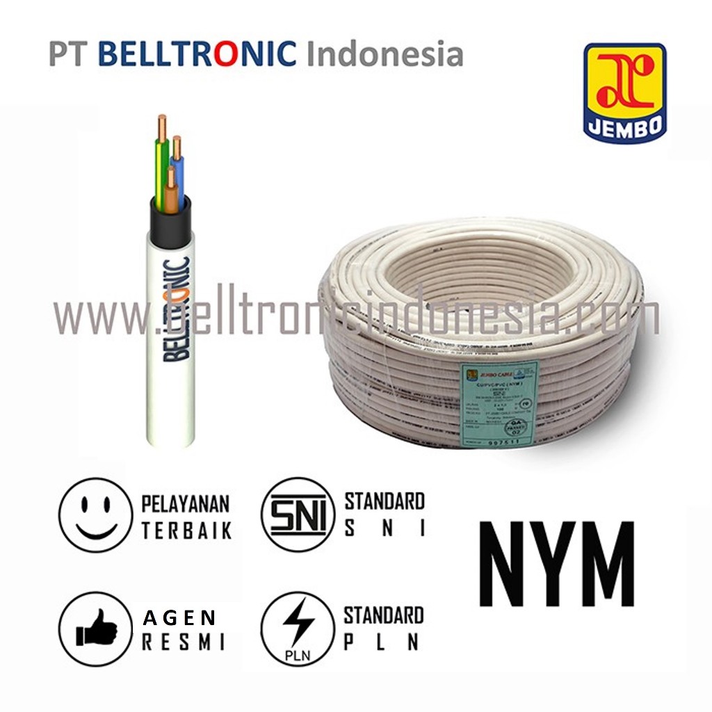 Jual Kabel Listrik Eceran/Meteran merk JEMBO NYM 3 x 1.5 mm | Shopee ...