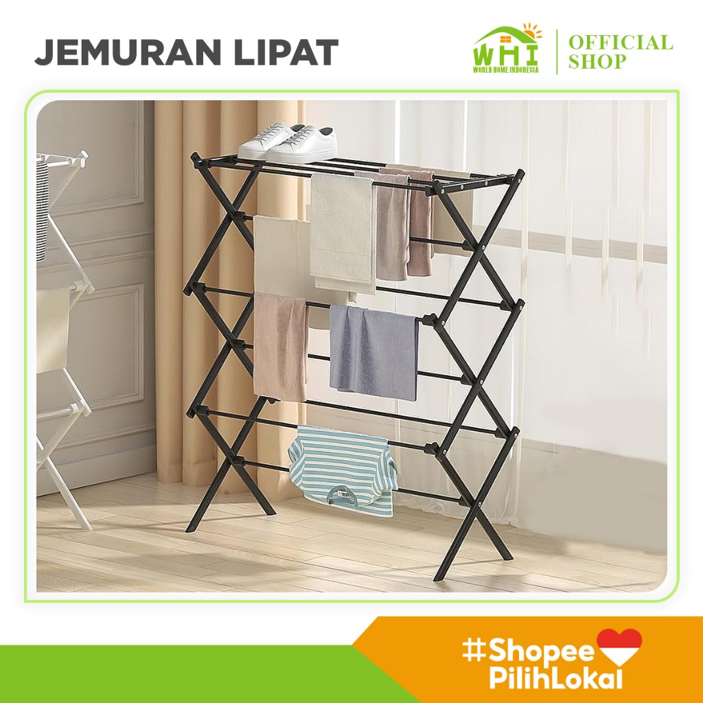 Jual World Home Jemuran Lipat Zig Zag Gantungan Handuk Lipat ...