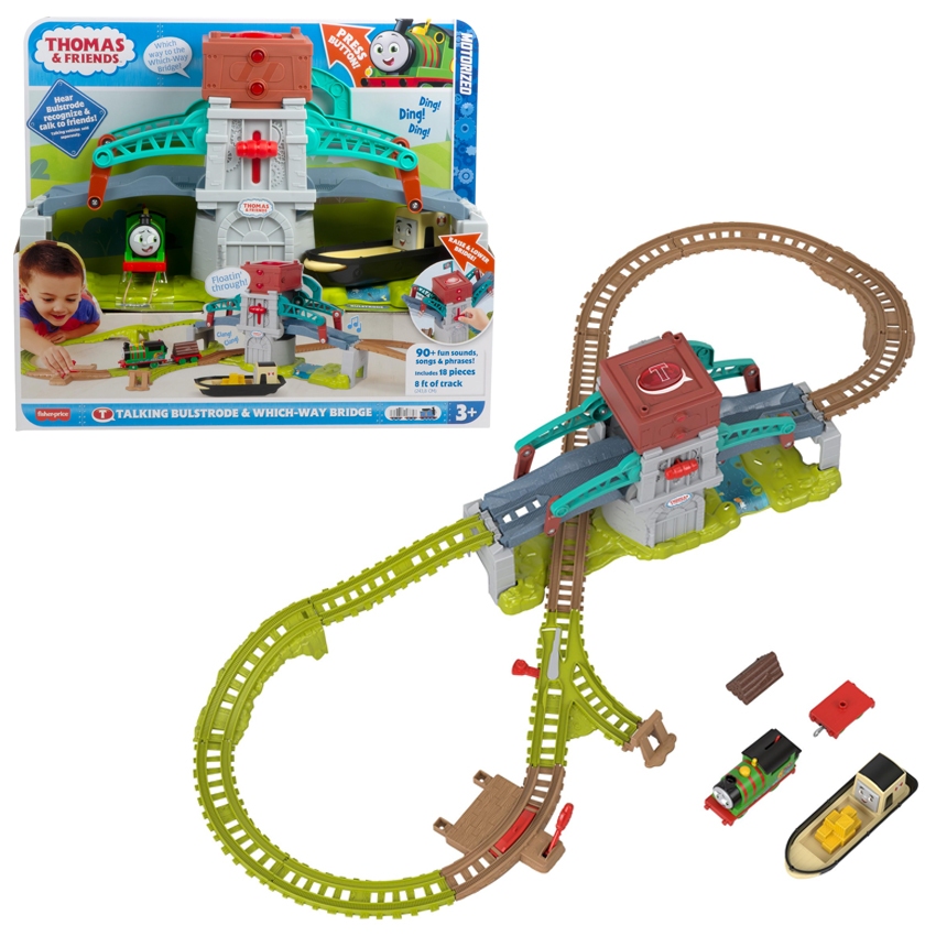Jual Thomas & Friends Talking Bulstrode & Which-Way Bridge Train Set ...