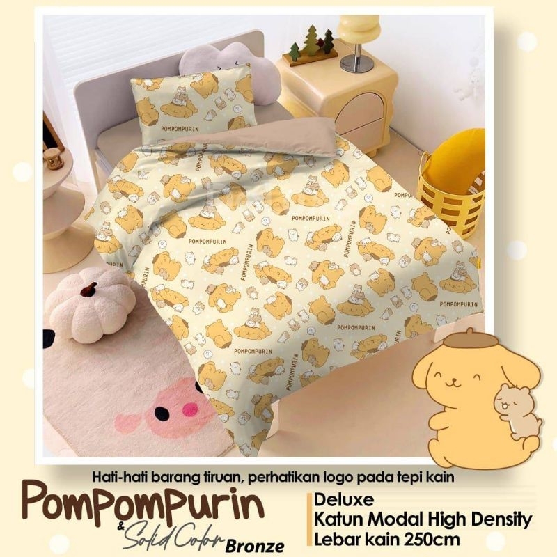 Jual Sprei katun motif pompompurin Hangyodon pm sleepy dream | Shopee ...