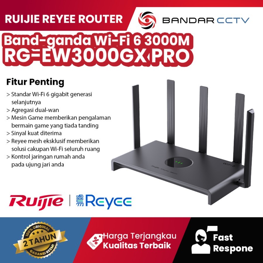Jual RUIJIE REYEE ROUTER GAMING RG-EW3000GX PRO Band-ganda Wi-Fi 6 ...