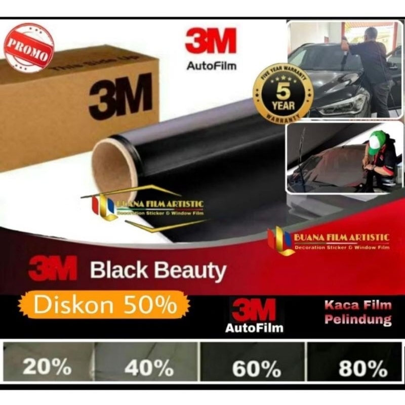 Jual KACA FILM MOBIL 3M Auto Film BlackBeauty kegelapan 40% 60% 80% ...
