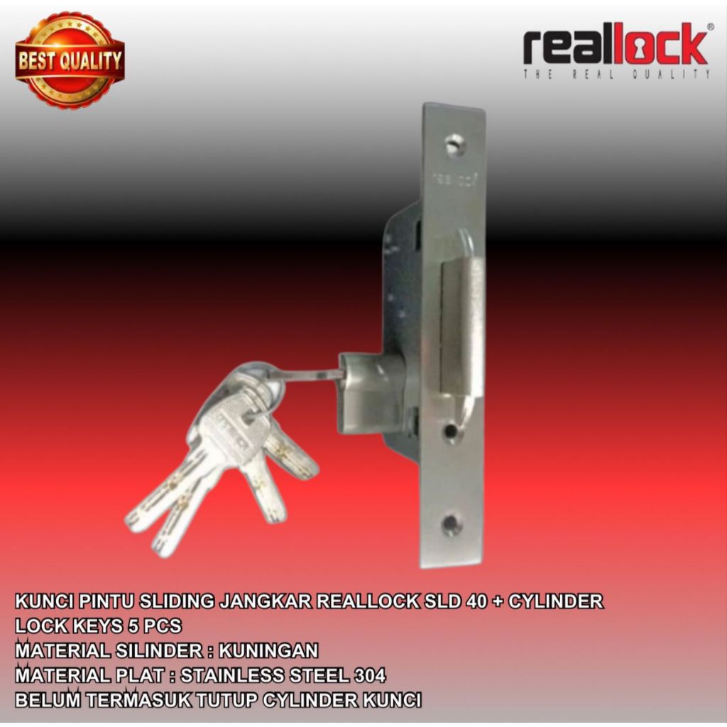 Jual KUNCI PINTU SLIDING JANGKAR REALLOCK SLD 40 + CYLINDER LOCK KEYS 5 ...