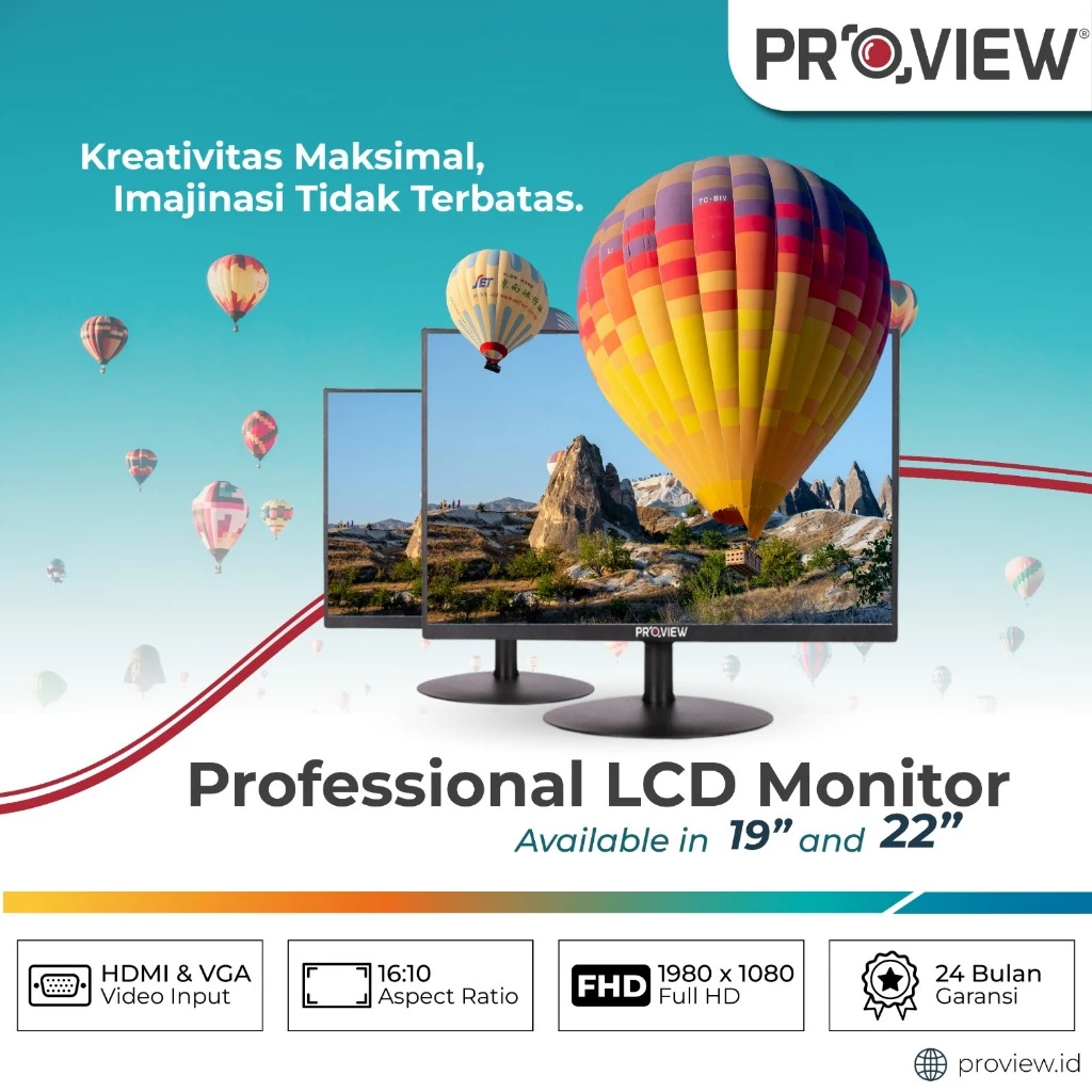 Jual MONITOR LED PROVIEW 19" DAN 22" ORIGINAL BERGARANSI | Shopee Indonesia
