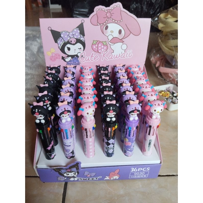 Jual pulpen karakter sanrio kuromi 10warna pulpen kuromi sanrio pulpen ...