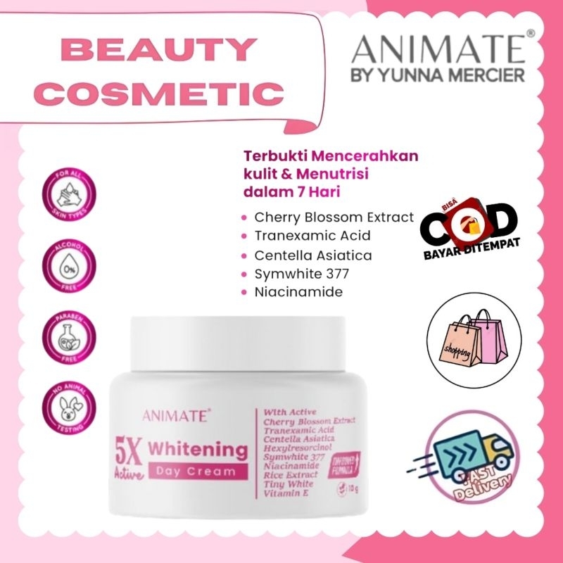 Jual Animate 5x Active Whitening Day Cream 10 gr | Shopee Indonesia