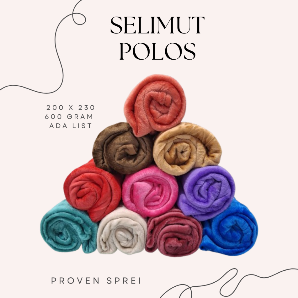 Jual Selimut Polos JUmbo 200 x 230 ada list pinggir berat 600 gram ...