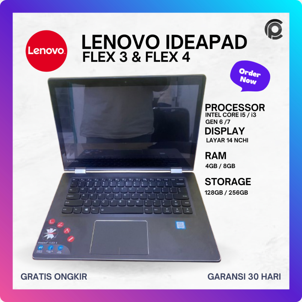 Jual Lenovo ideapad flex 4 flex 3 intel core i5 gen 6 dan gen 7 second terawat dan bergaransi ...