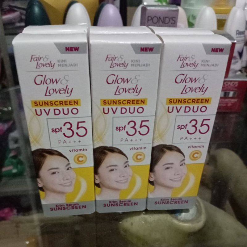 Jual Glow & Lovely Ultimate UV Duo Krim Vitamin C Sunscreen SPF 35 PA+++ 20g | Shopee Indonesia