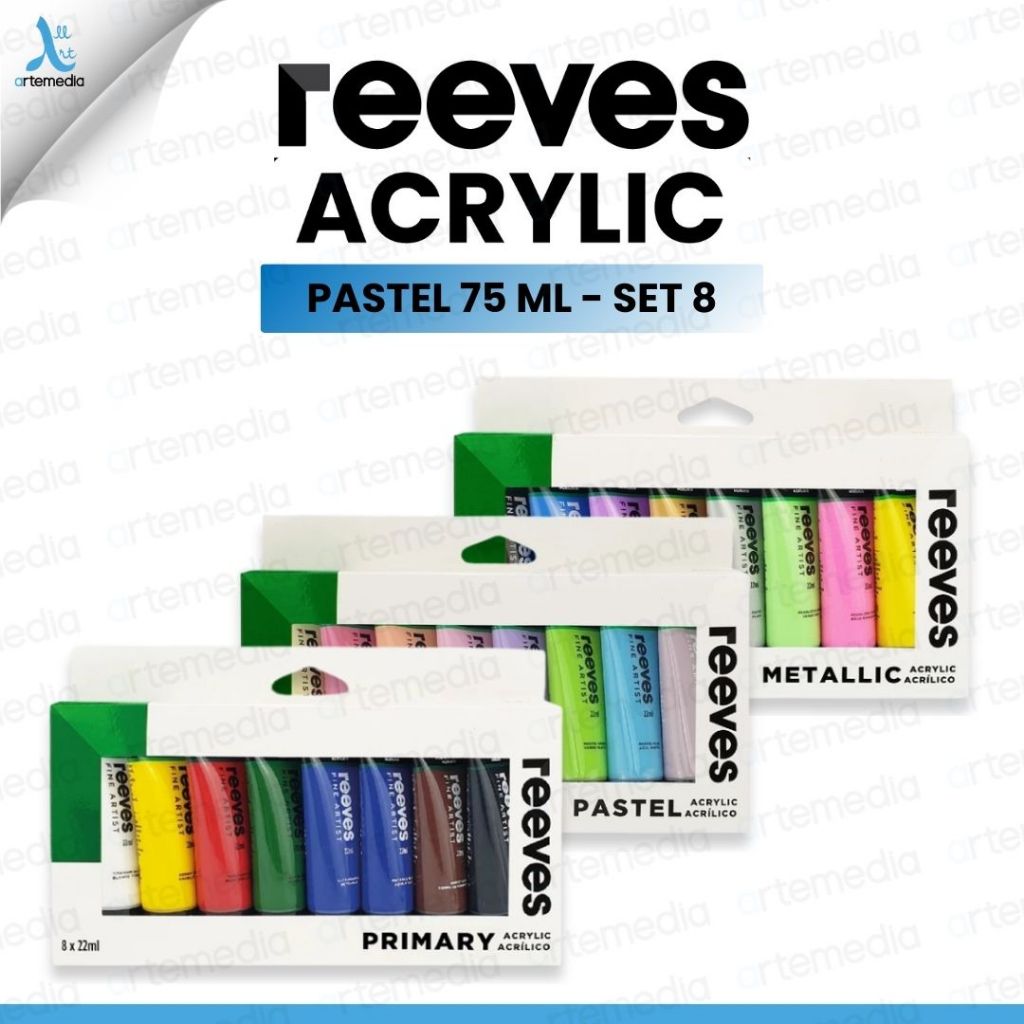 Jual Reeves Acrylic Artists 8x22ml Acrylic Color Paint Set Cat Akrilik ...