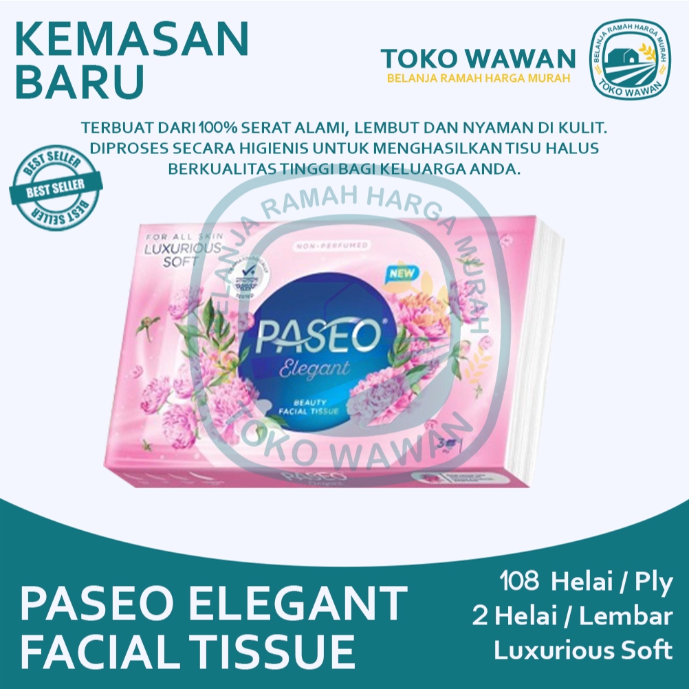 Jual Tissue Paseo Elegant Facial 108 Helai / 3 Helai Per Lembar Kemasan ...