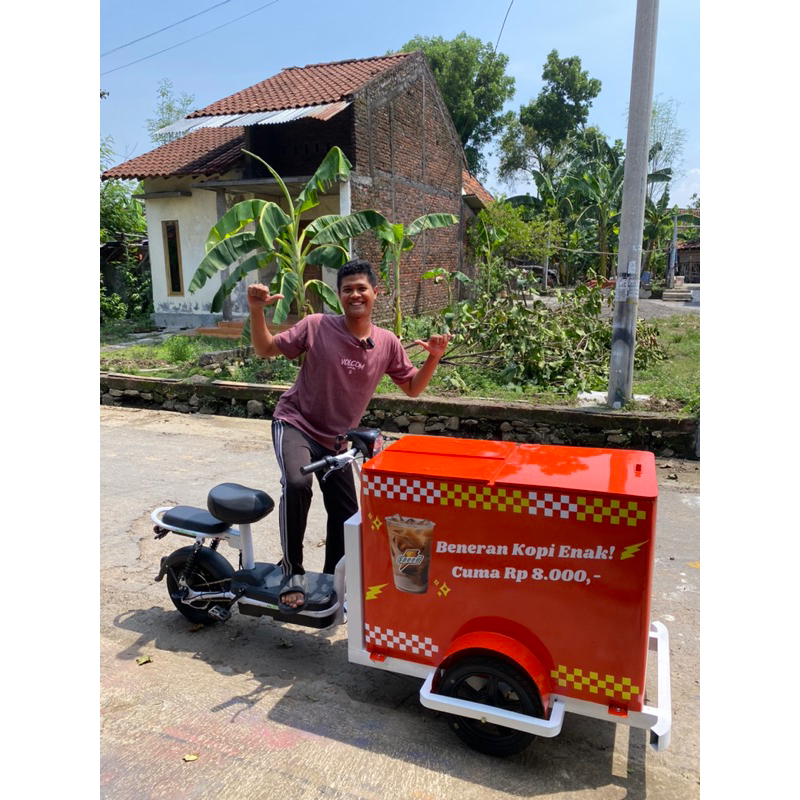 Jual gerobak kopi listrik | gerobak sepeda listrik | gerobak kopi ...